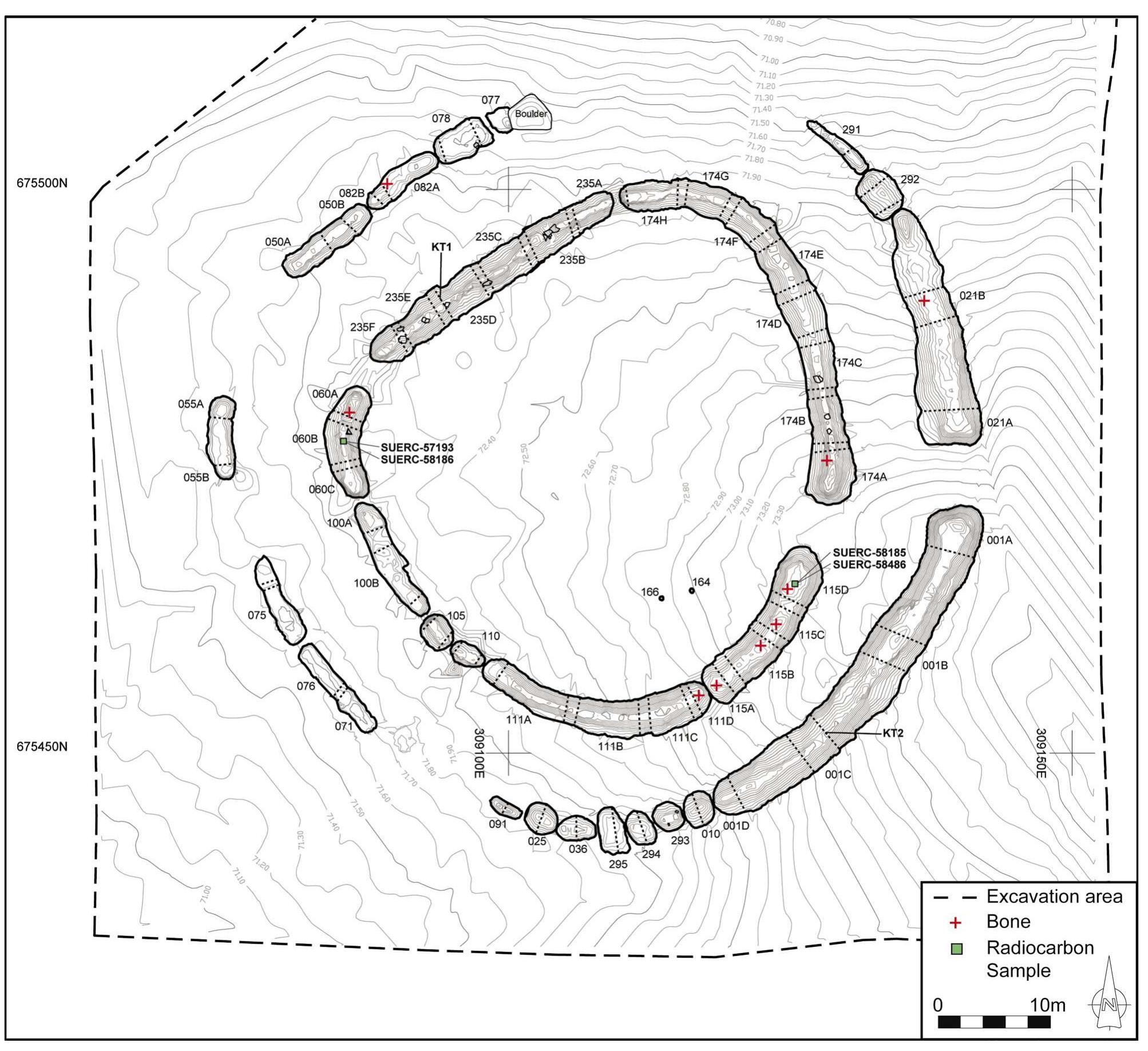 Illus 4 site plan with contours, showing the position of