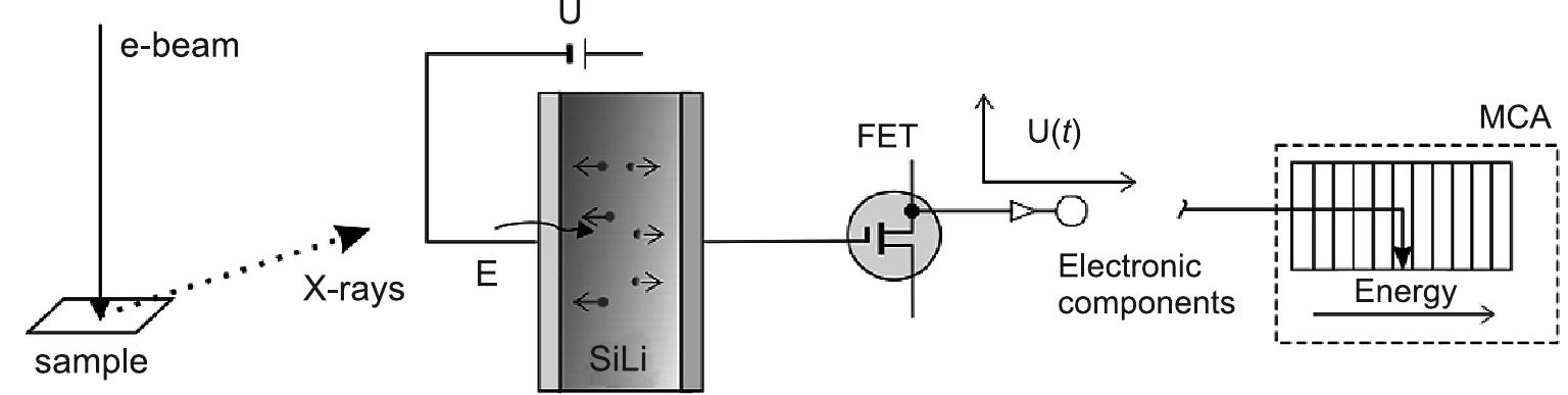 Principle of the energy dispersive spectrometer with si(li)