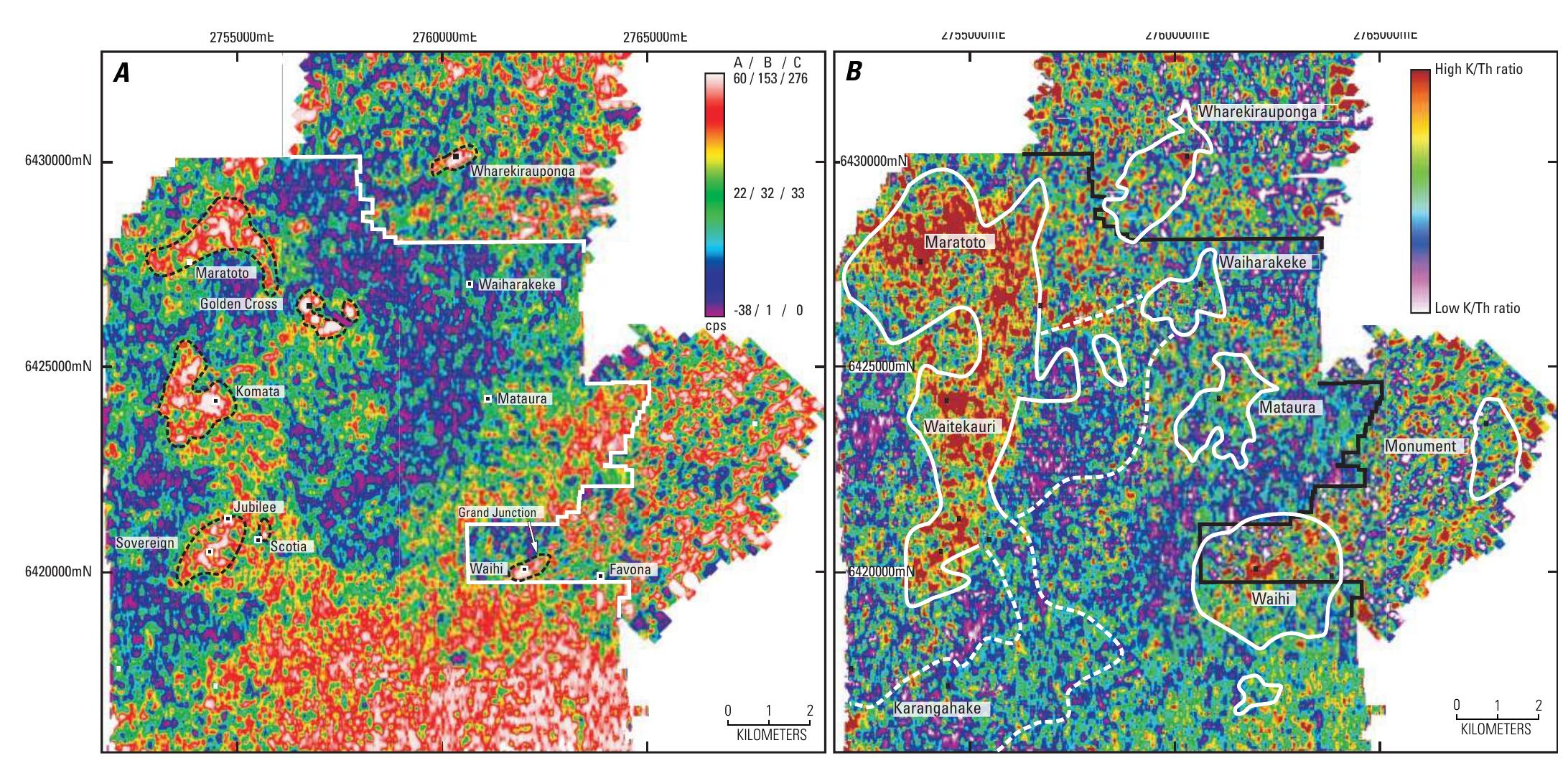G4. maps showing potassium distribution determined from