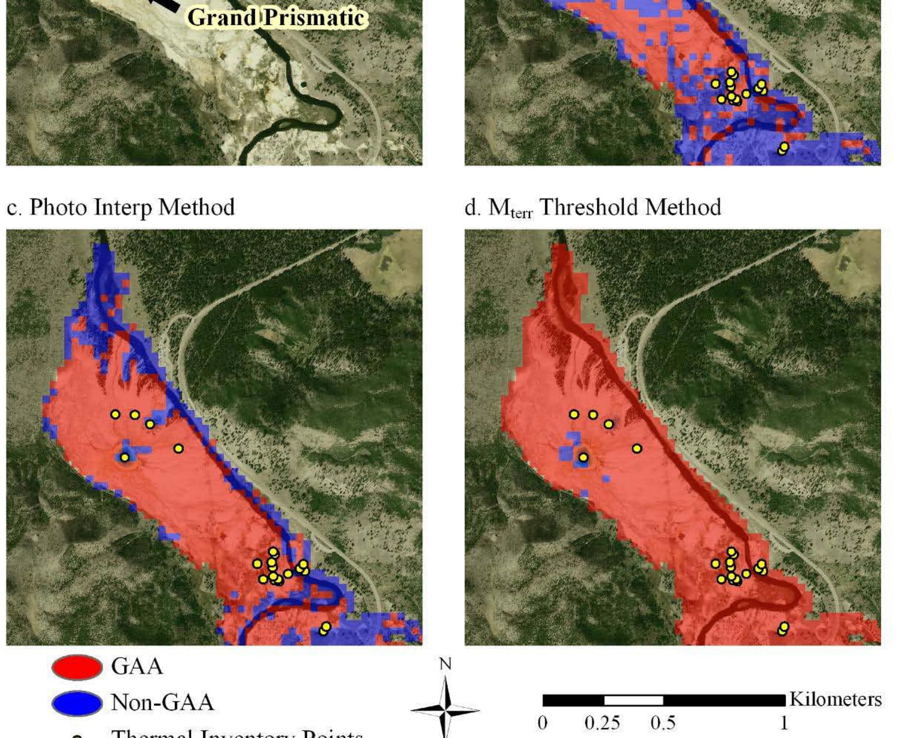 9: classified maps of grand prismatic spring and excelsior