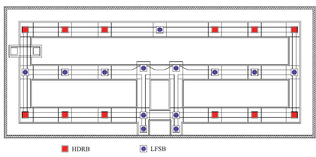 Layout of the solarino buildings hybrid base isolation