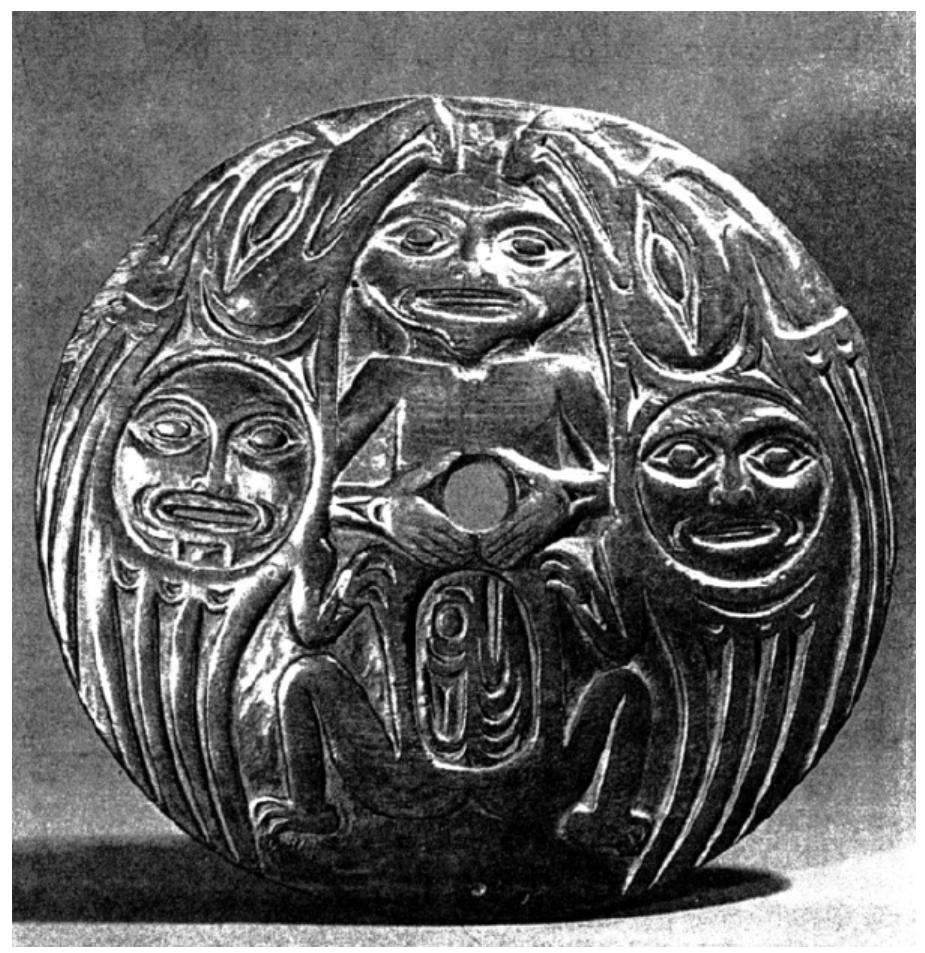 Salish indian spindle whorl. supporting, elaborating beliefs