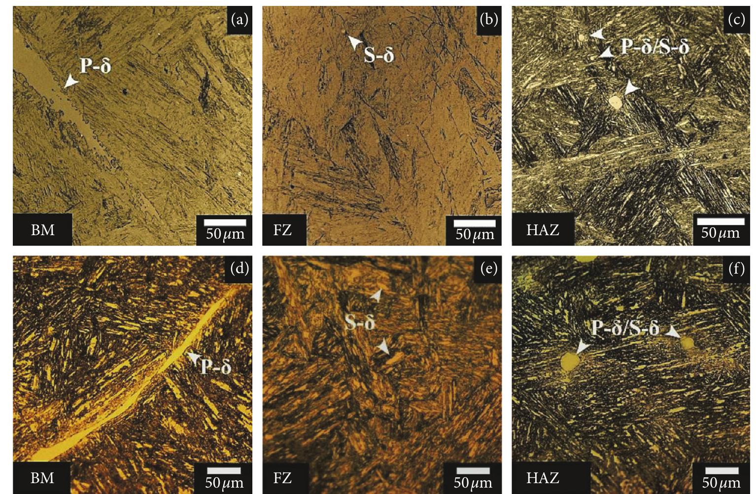 Microstructure of ca6nm in different regions of the eb welds