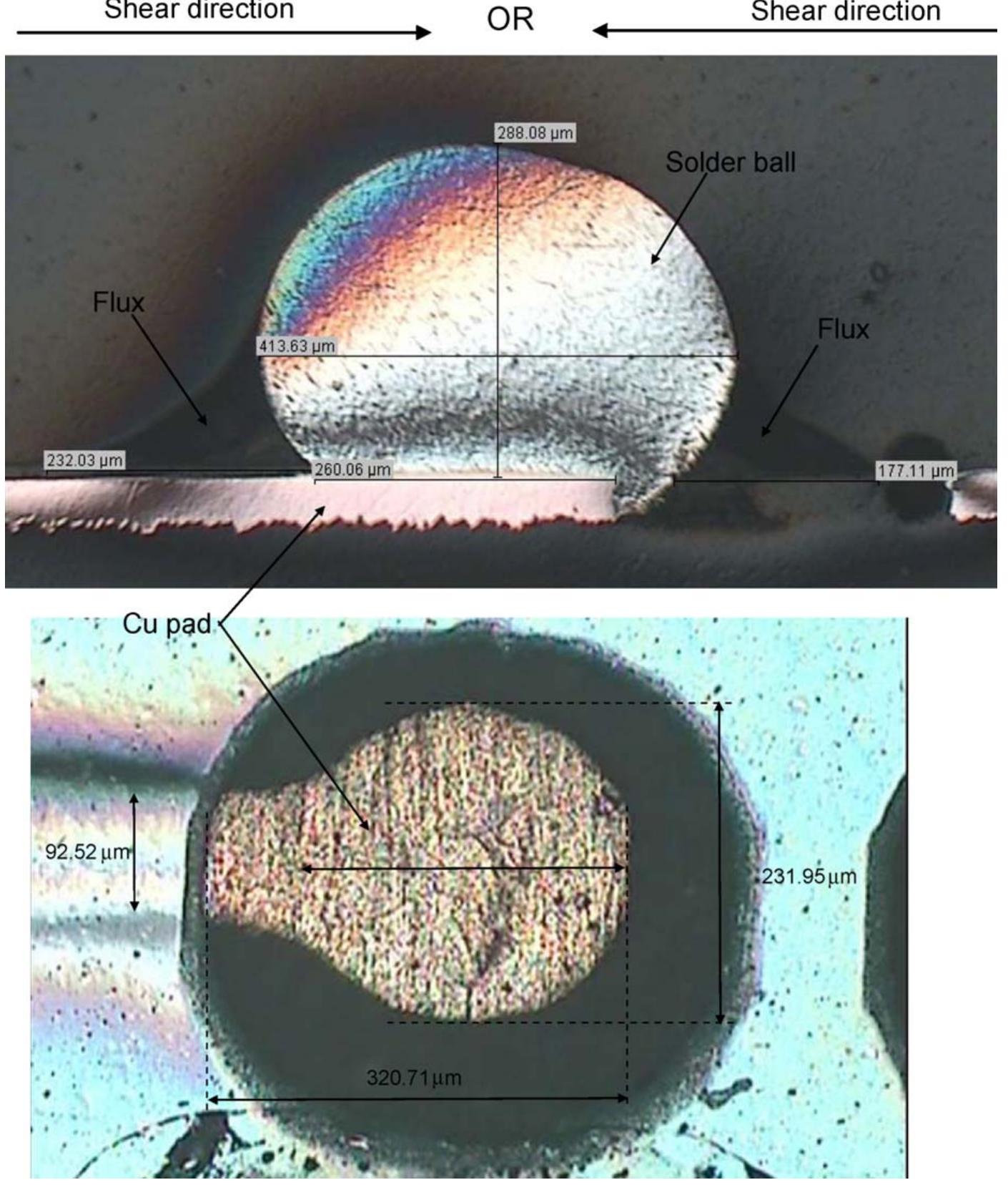 Micrograph of (a) a cross-sectioned solder ball that is