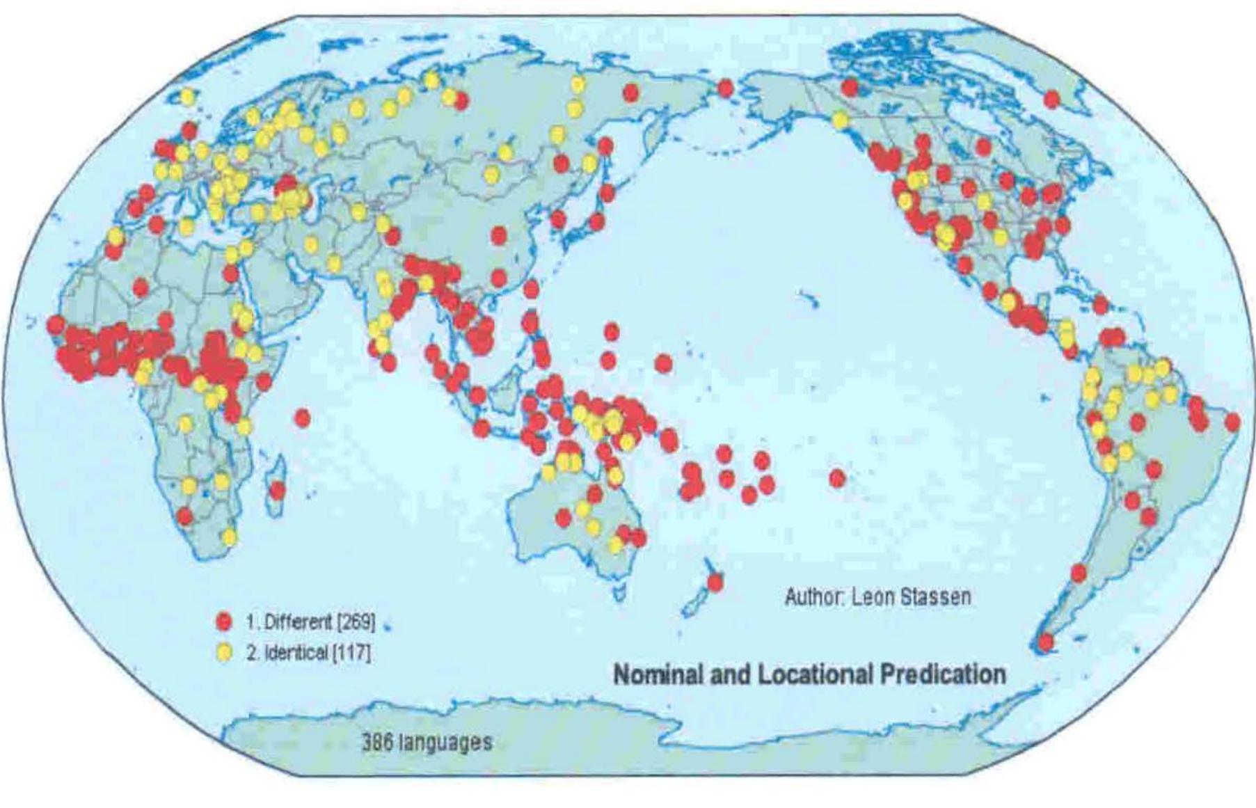 Map 21: nominal and locational predication asia and most of