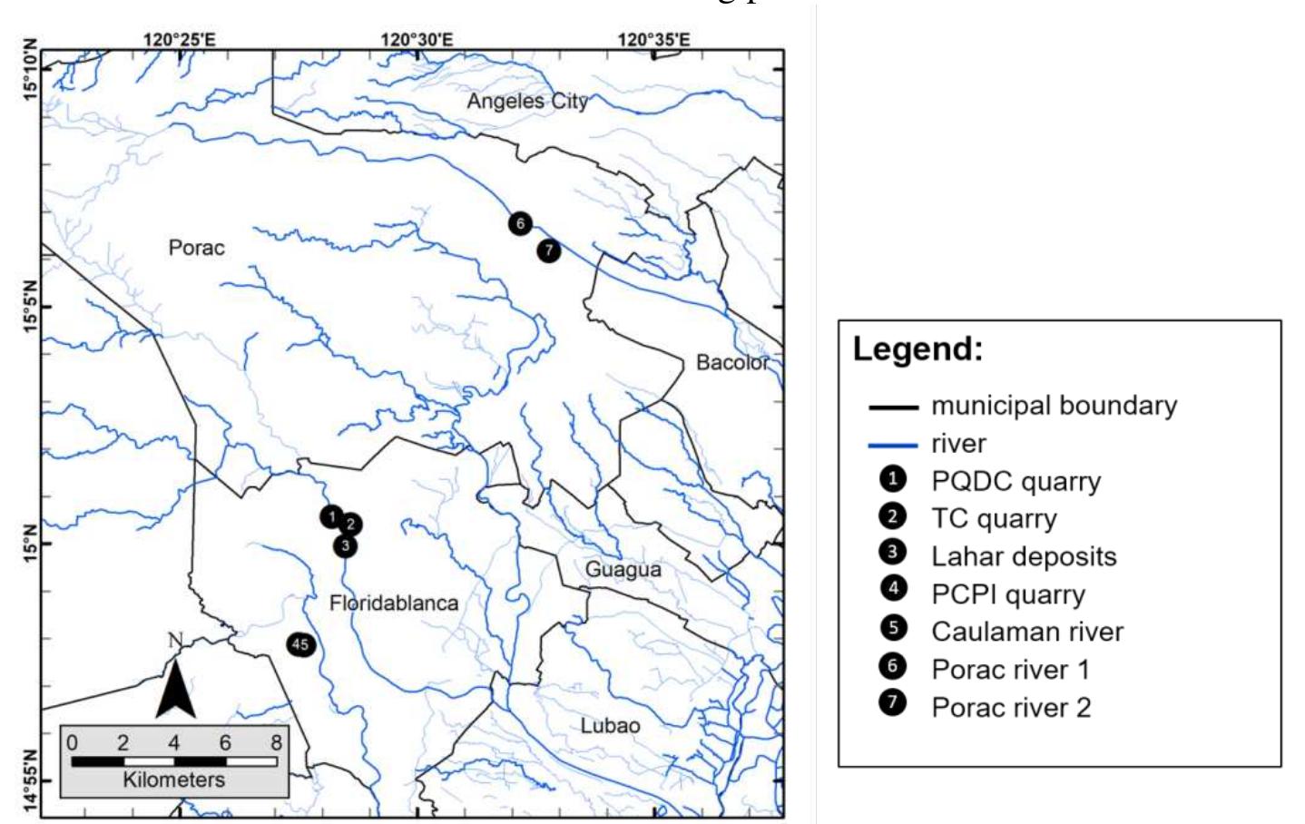 Sample location map of the samples collected from the