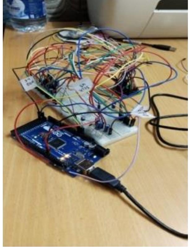 Ads1299 connected to arduino mega using spi on a bread board