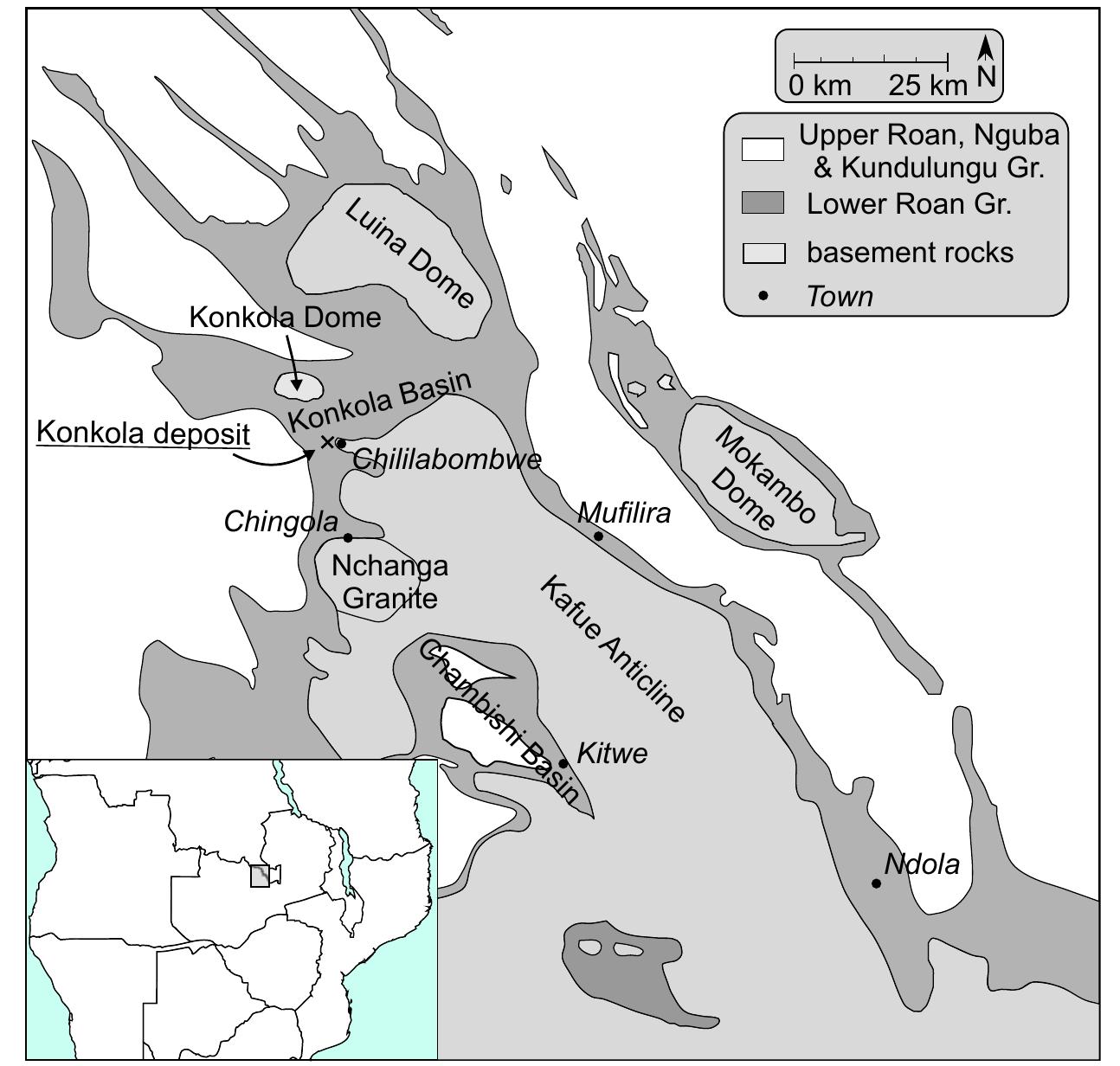Geological map of the eastern part of the zambian