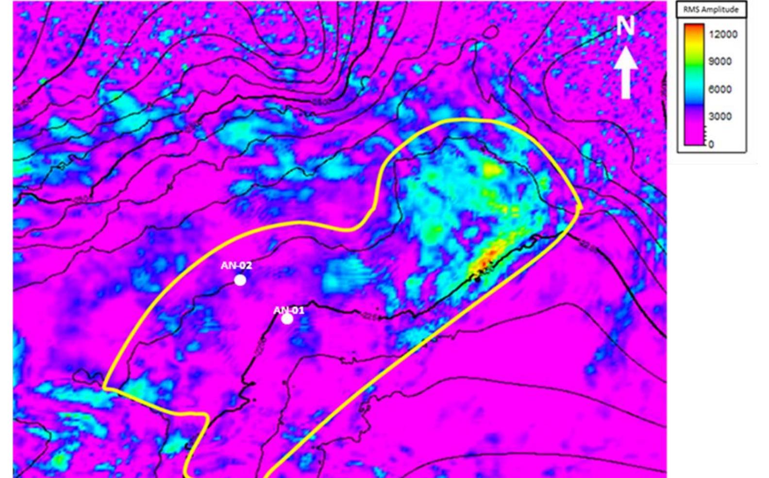 Reflection amplitude map of field-an r1 reservoir top. it