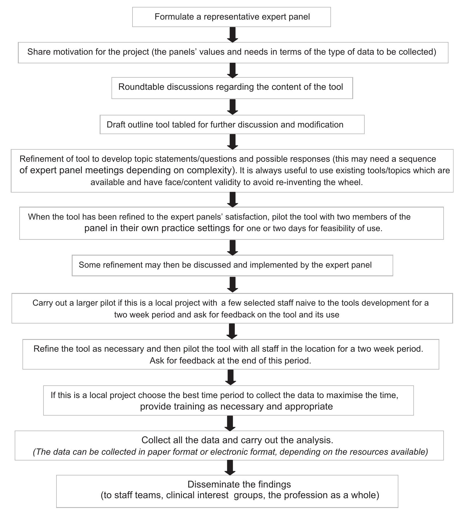 Flow chart depicting the developmental process.