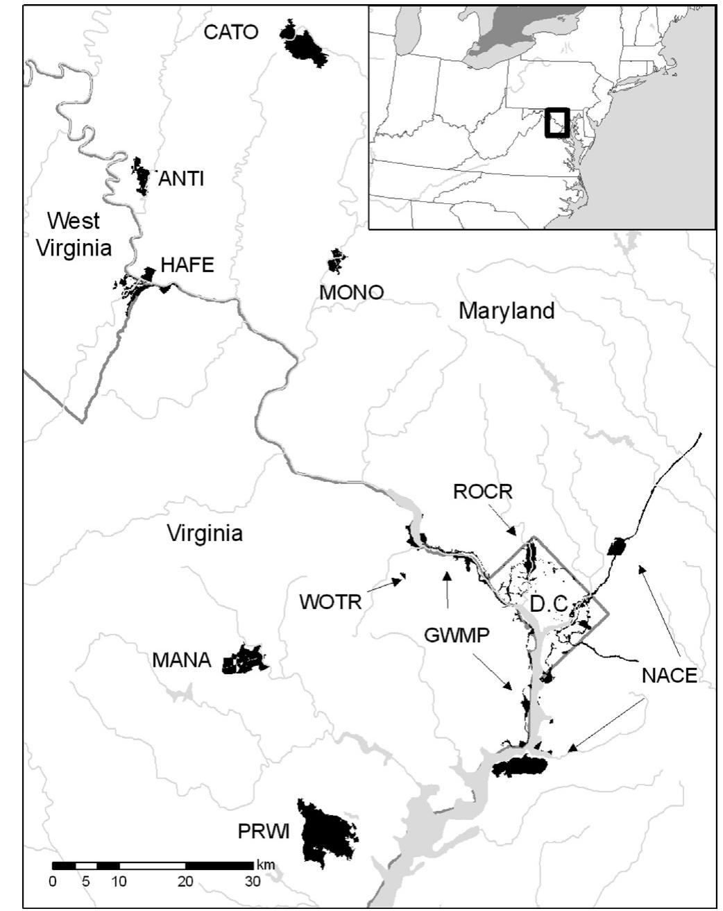 Map of the national capital region parks in and around
