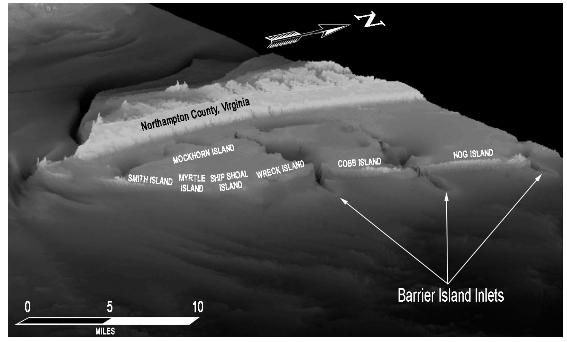 18. tidal inlet scour and erosion of the drowned upland.
