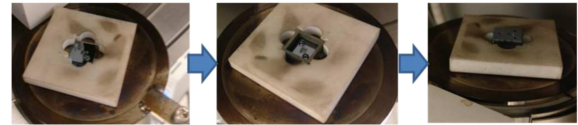 B.6: sample loading sequence: loading sample on the lower