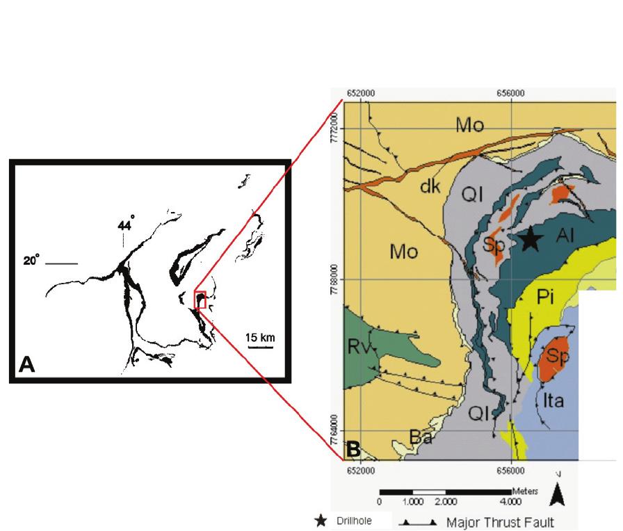 A) simplified map of the quadrilatero ferrifero with caué