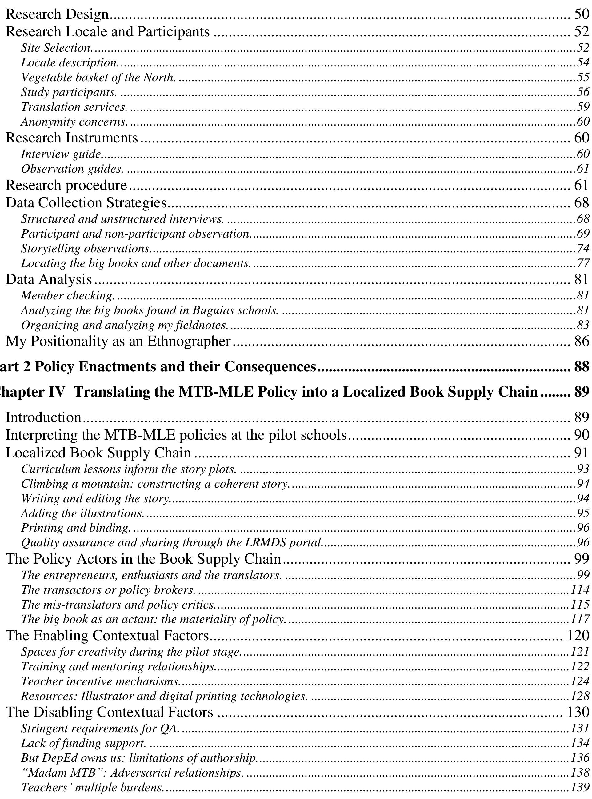 Table 2 - Policy Enactment in MTB-MLE Big Book Making Among