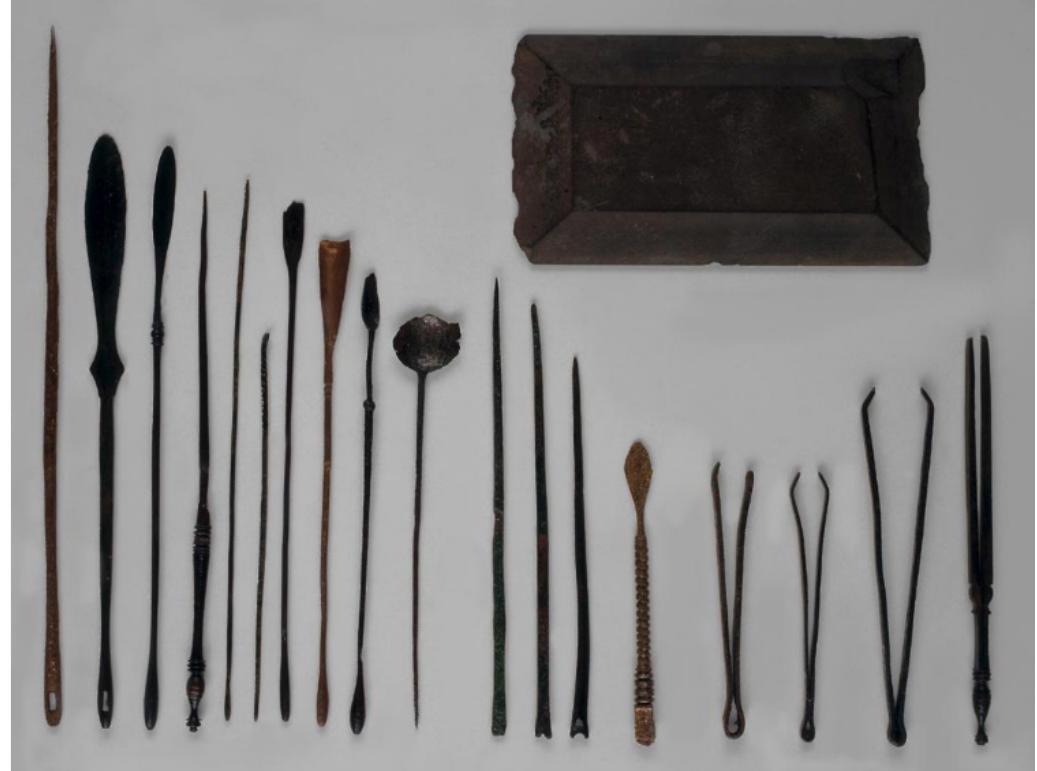 - set of instruments from torre d’ares. on the right corner