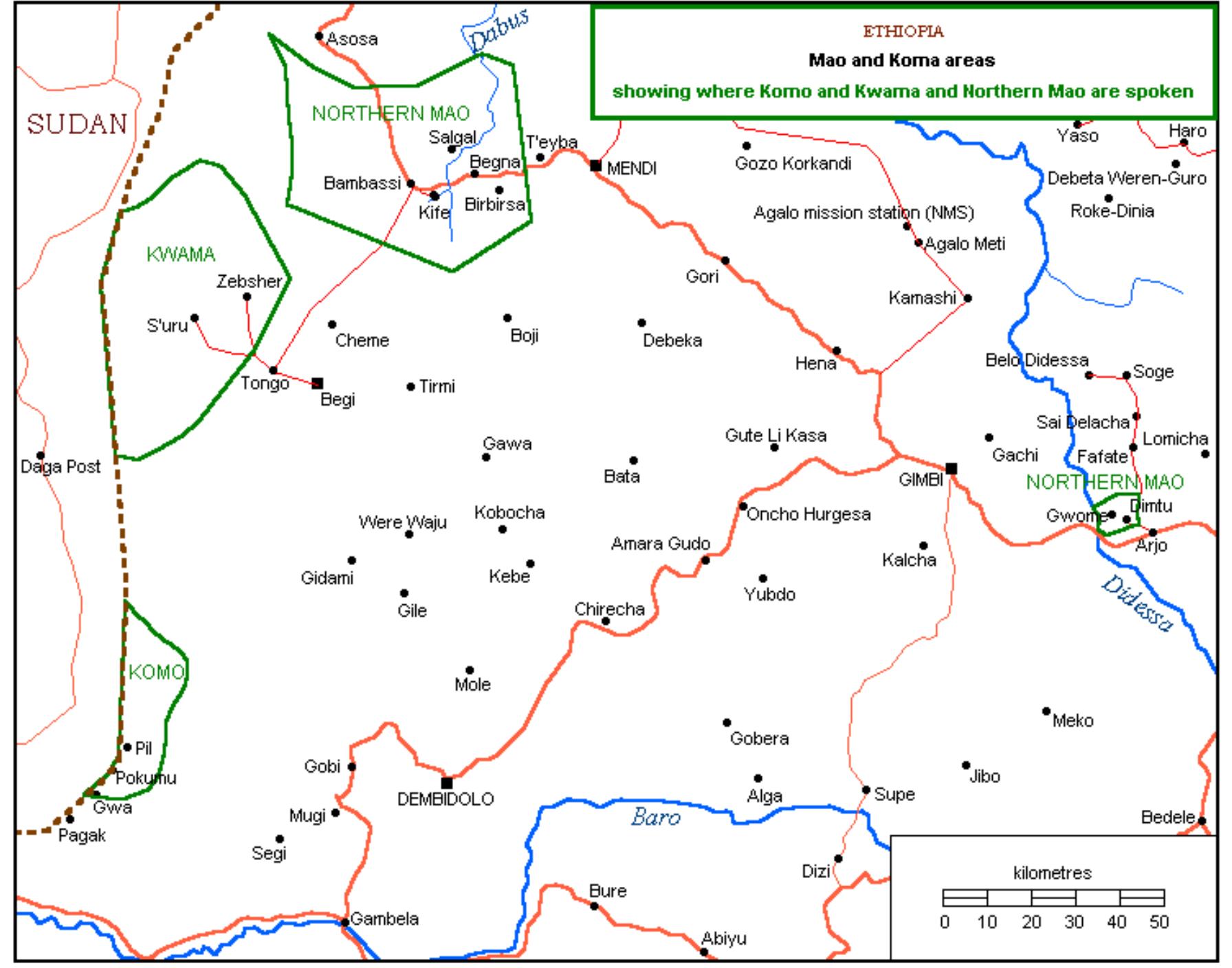 Map of mao and koma areas of ethiopia. 1.2 peoples and