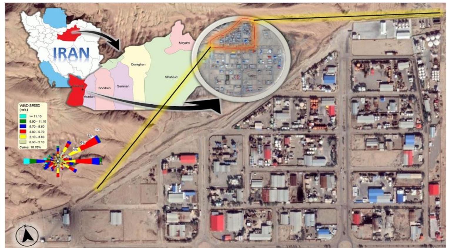 Map of garmsar city and location of secondary oil refineries