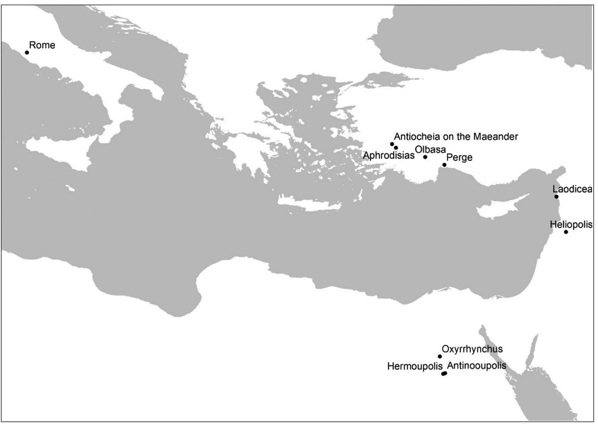 The location of capitolia and isocapitolia (map authors).