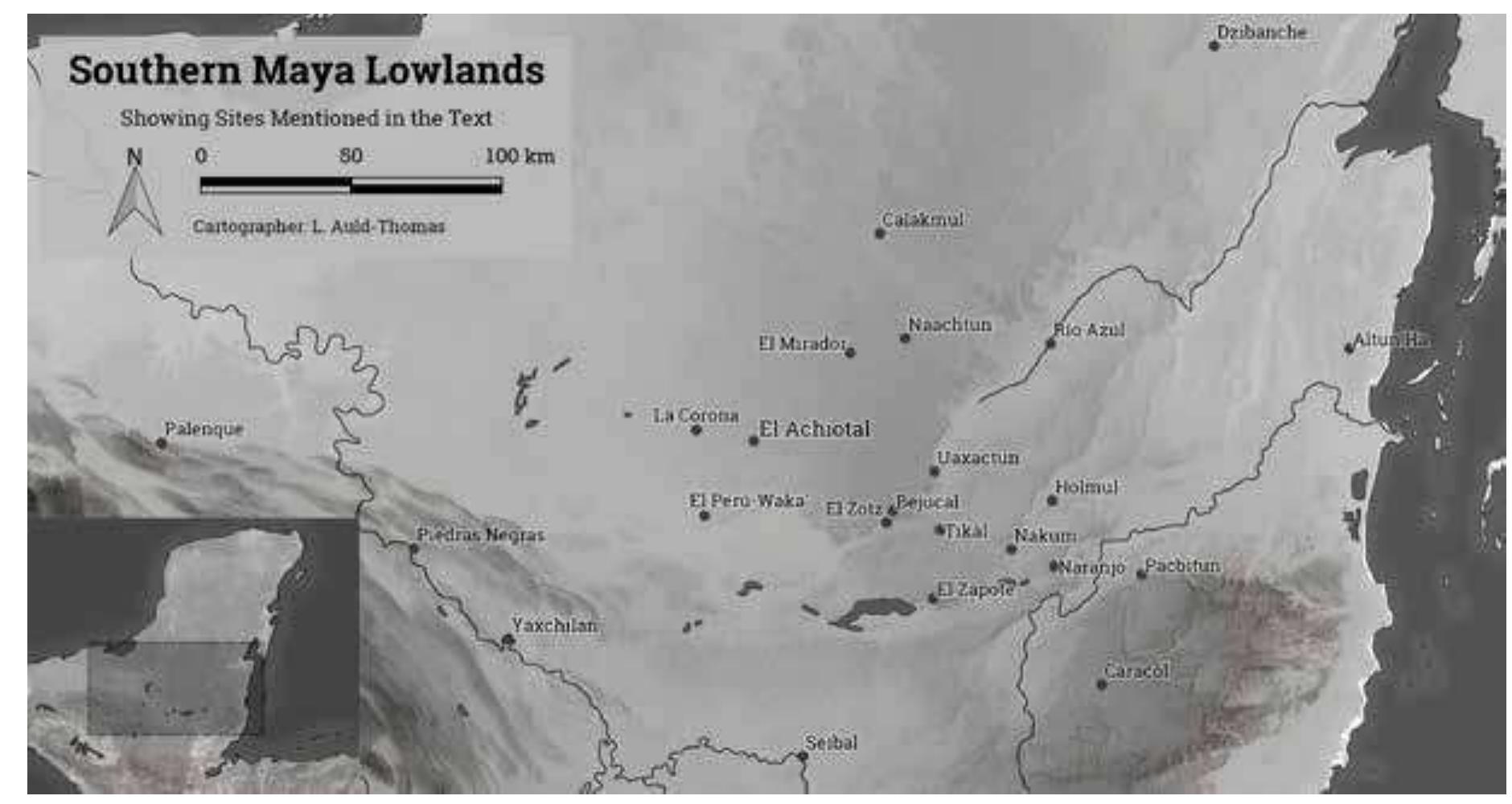 1 map of the southern maya lowlands, showing sites mentioned