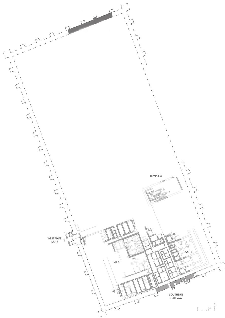 Estimated extension of the new kingdom temple town of sai,