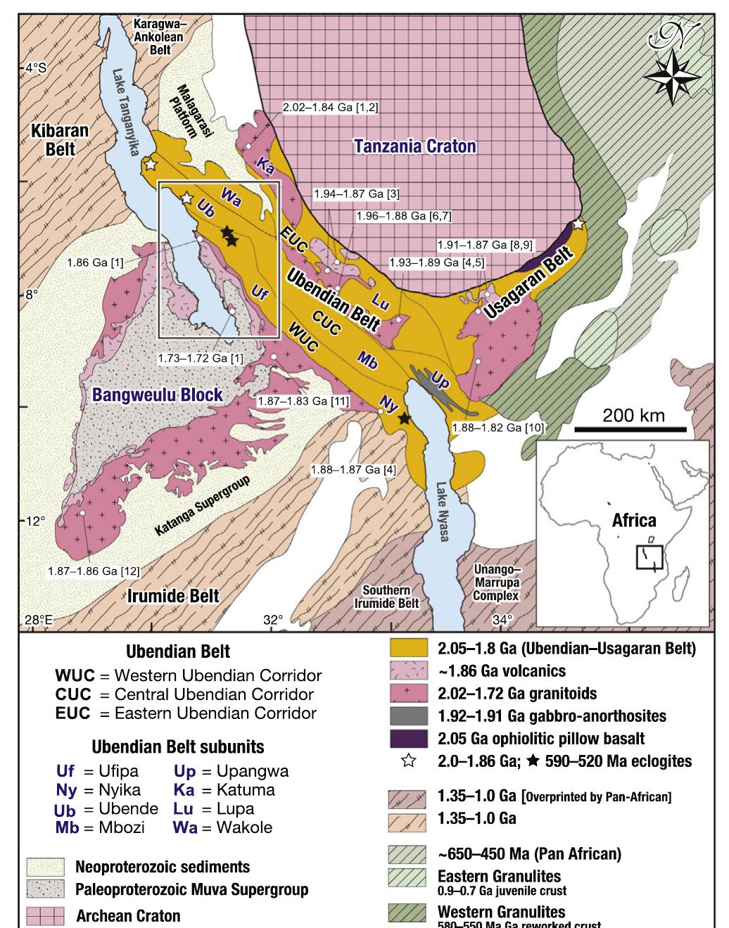 Geological map of central-eastern africa showing the