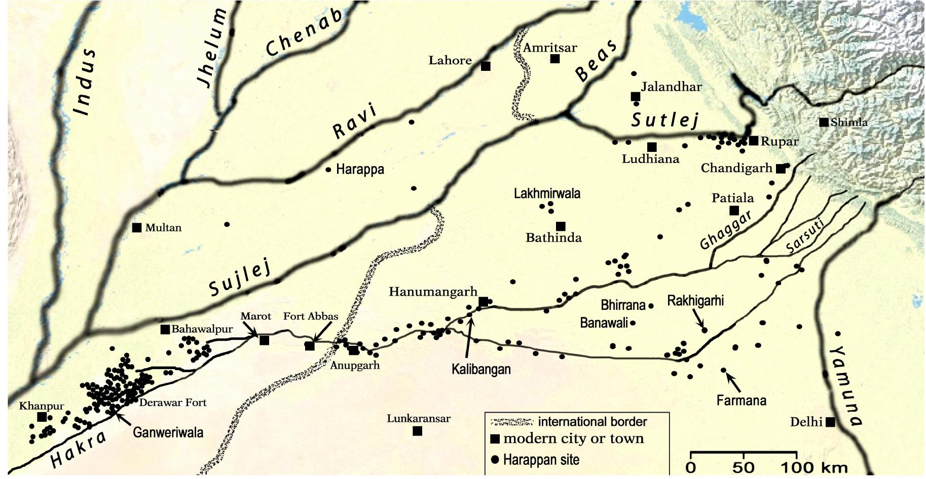 4. mature harappan sites in the sarasvati basin (map by