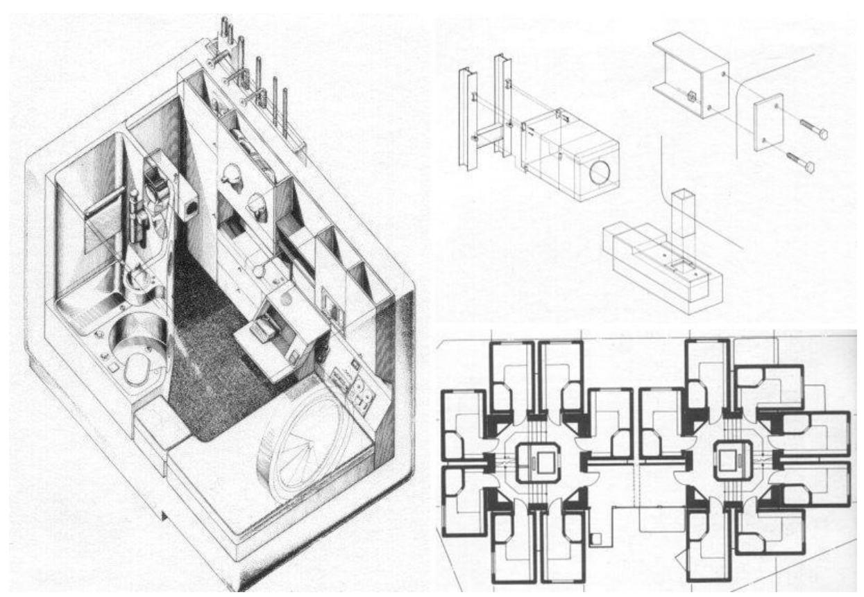 Isometric, floor plans and diagram demonstrating the bolt