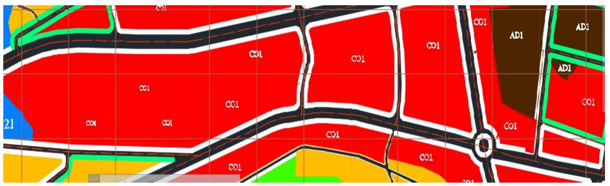 (location of commercial zone 2009-2018) in the master plan