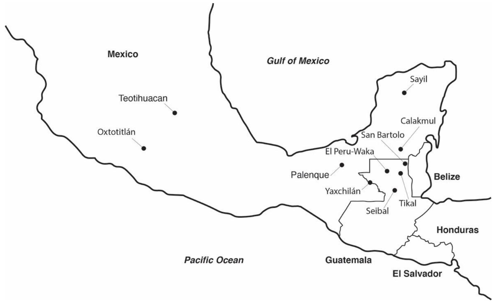 Map showing sites mentioned in text (drawn by k. titus).