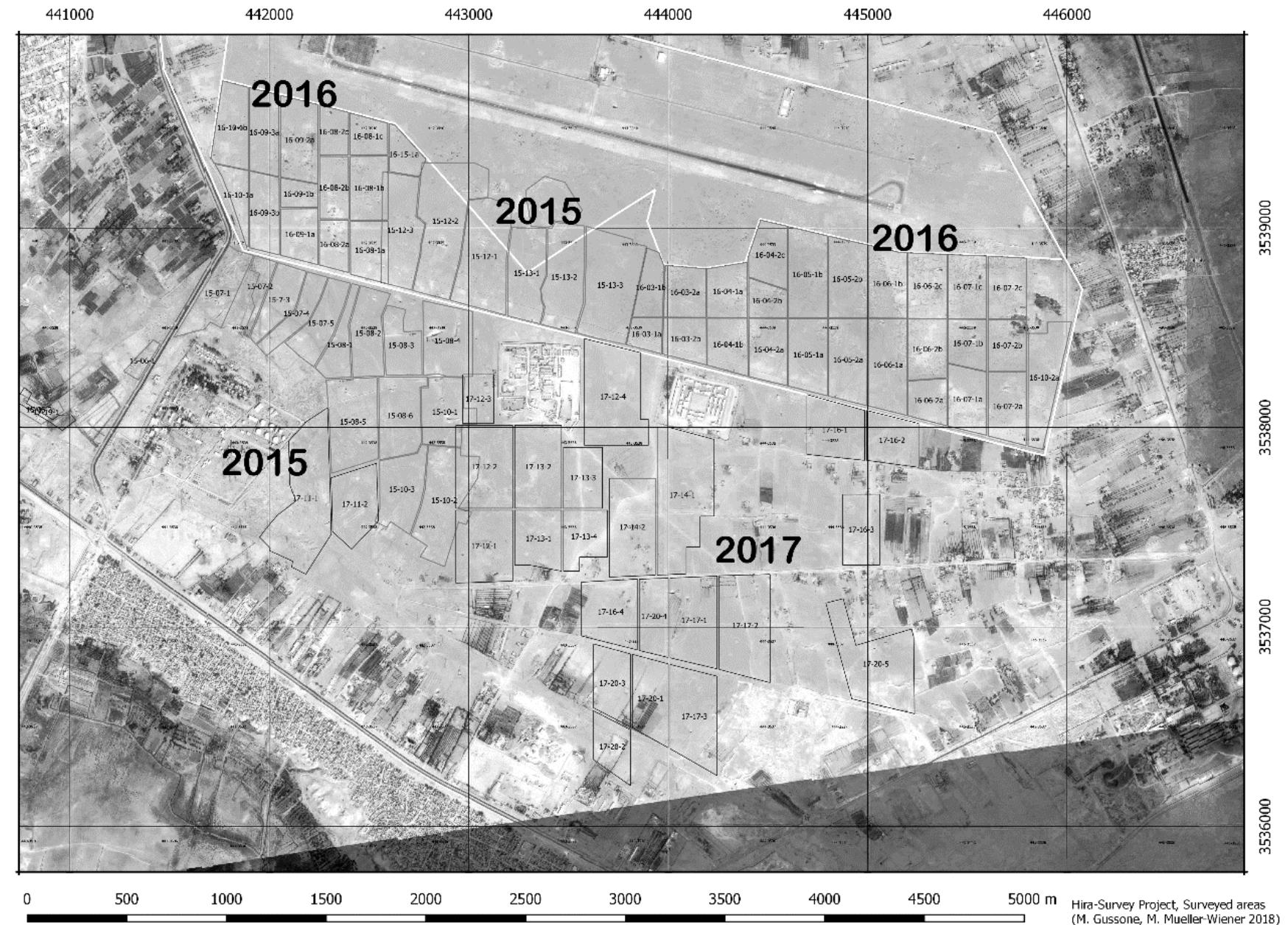 Hira survey project, surveyed areas 2015 — 2017 (central