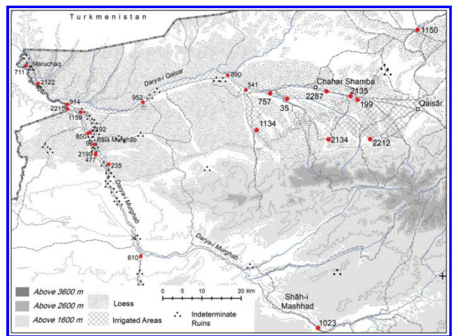 Map showing all sites in ball 2019 (adapted from maps 44 and