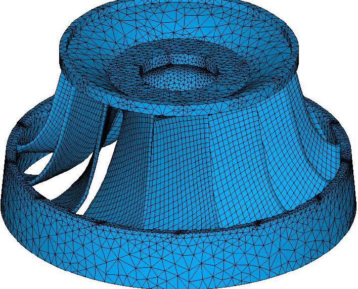 The whole runner model of the francis turbine. for the