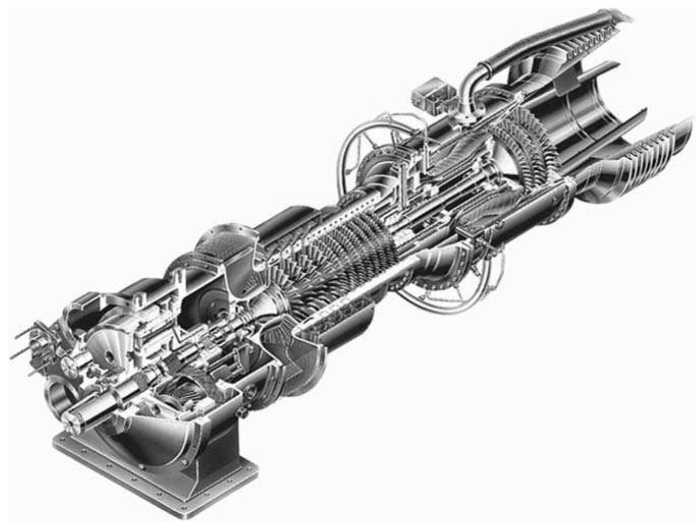 2 cross section (photograph) of a gas turbine. source:
