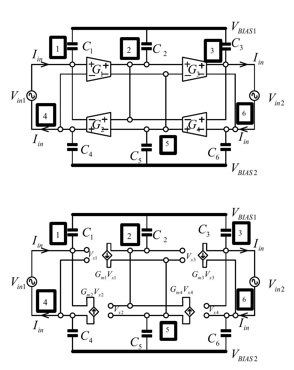 17 (a) block diagram of floating active inductor
