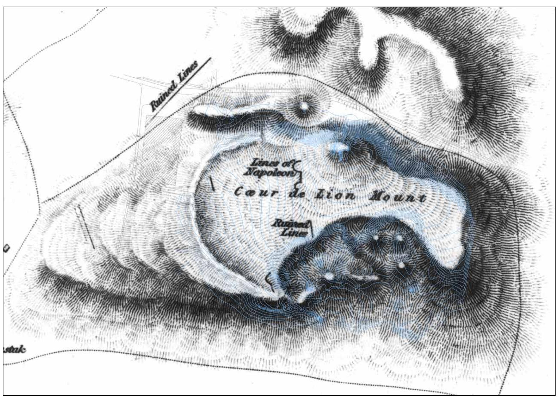 Tel akko map superimposed on an 1841 map (illustration j.