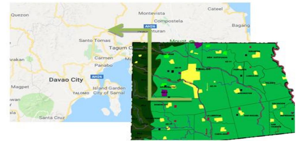 Geographical map of municipality of santo tomas