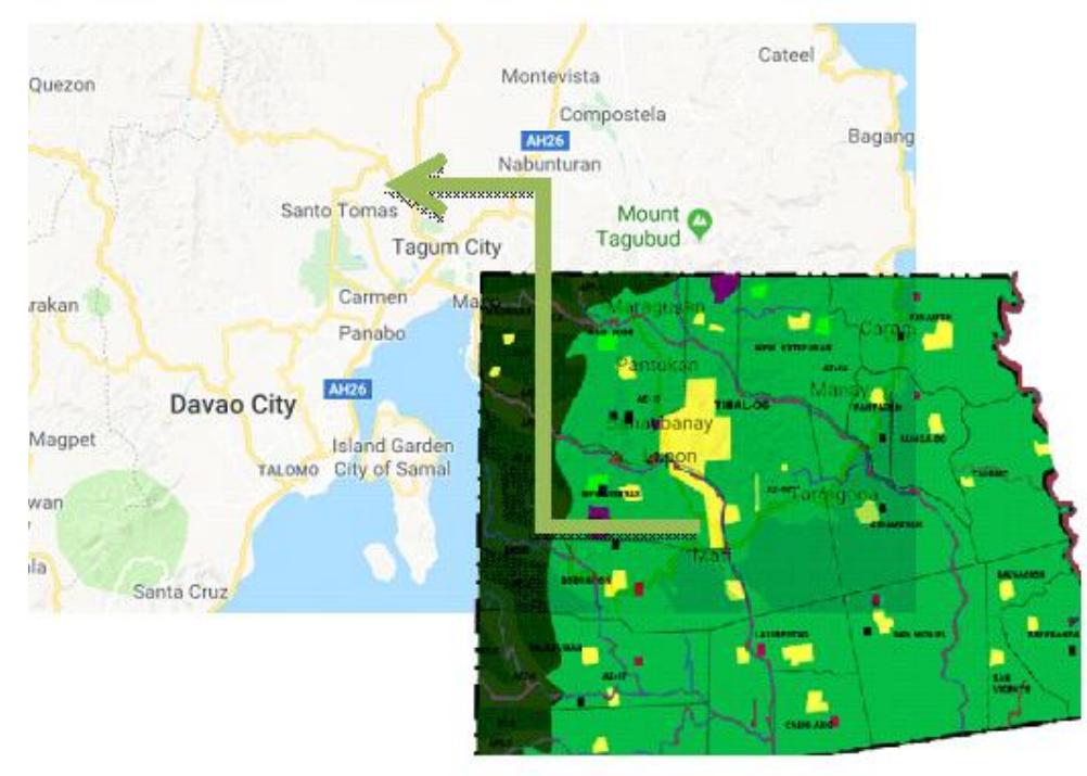Geographical map of municipality of santo tomas