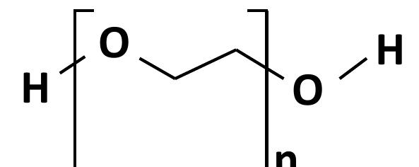 The chemical structure of polyethylene glycol is shown in