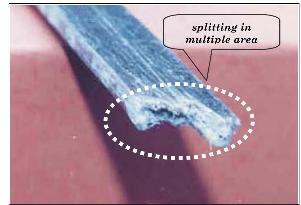Gambar 5. patahan komposit yang diperkuat serat rami dengan