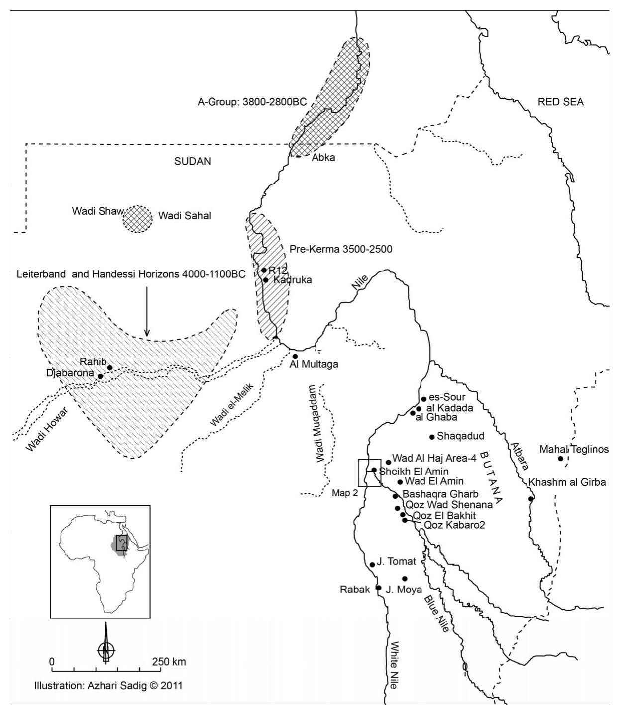 Map. la: location of neolithic sites 1