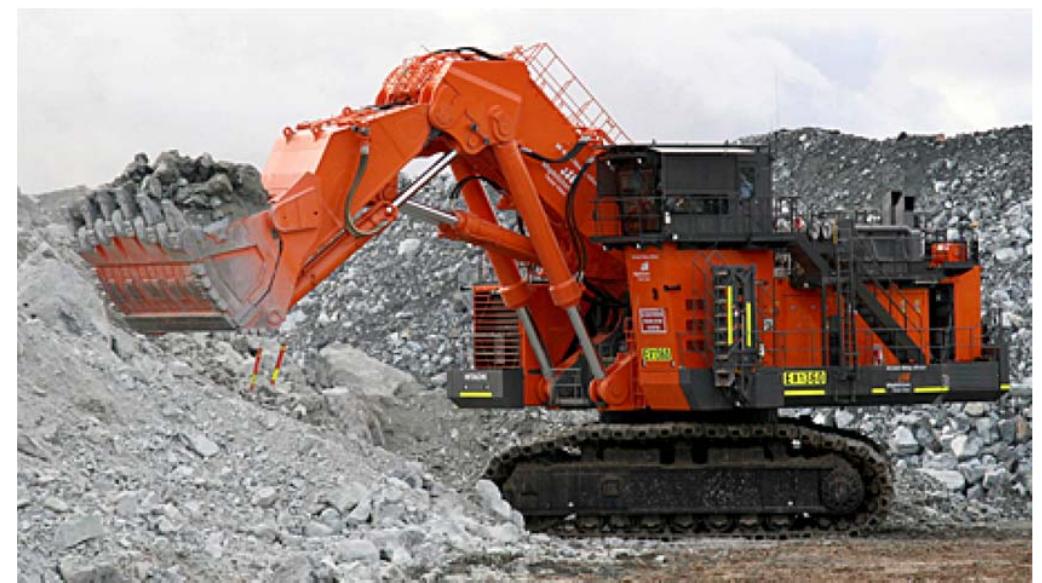 - hydraulic excavator set up as face shovel. generally more
