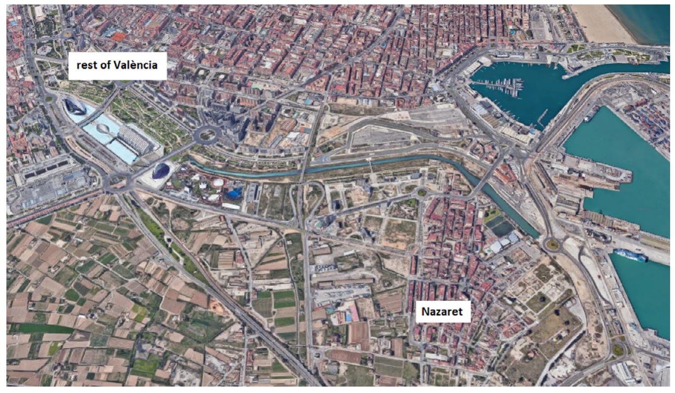 Map of nazaret in valencia.