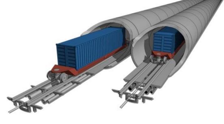 Schematic design of uft system (underground container mover,