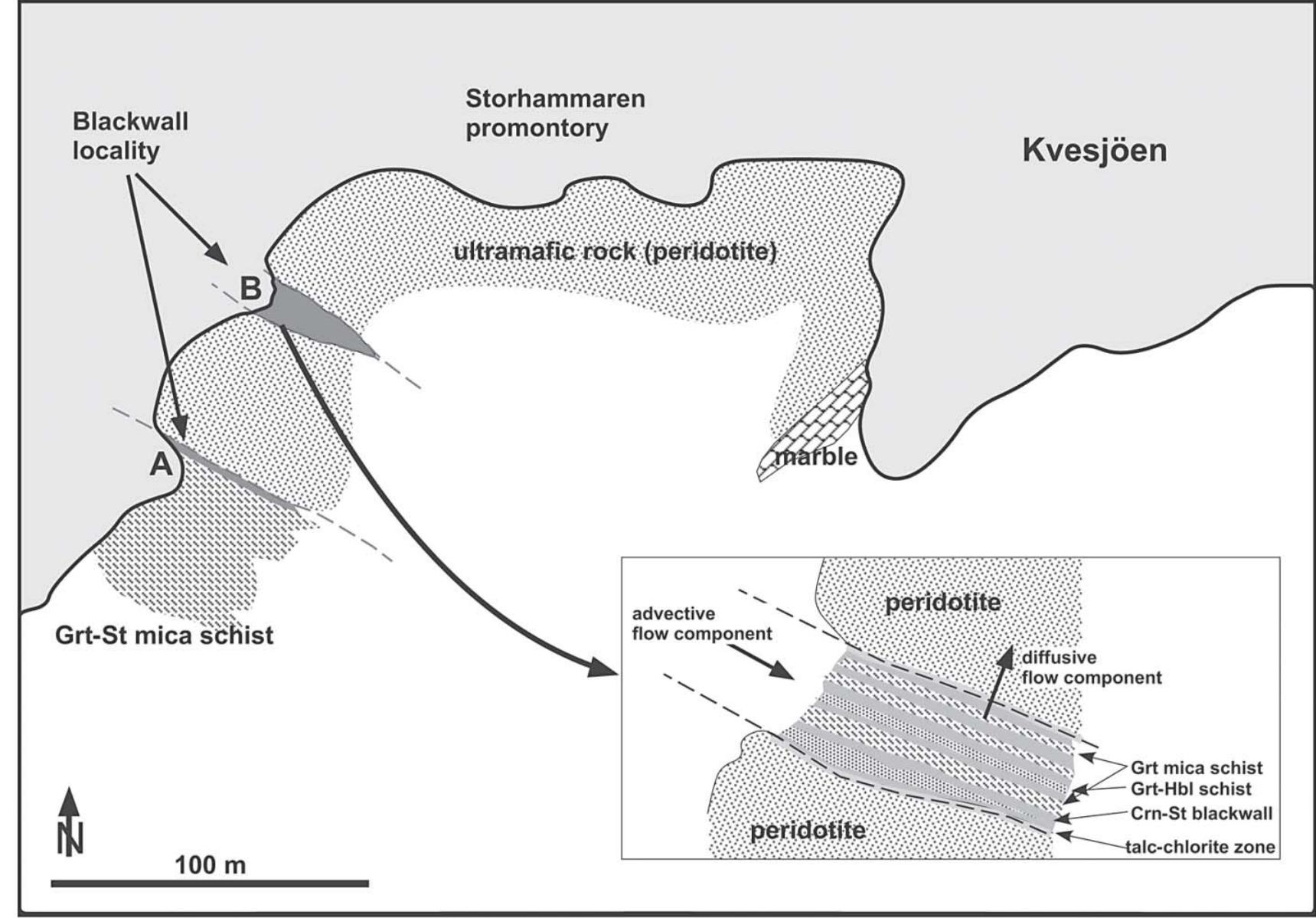 Fic. 3. outcrop map showing the blackwall association at