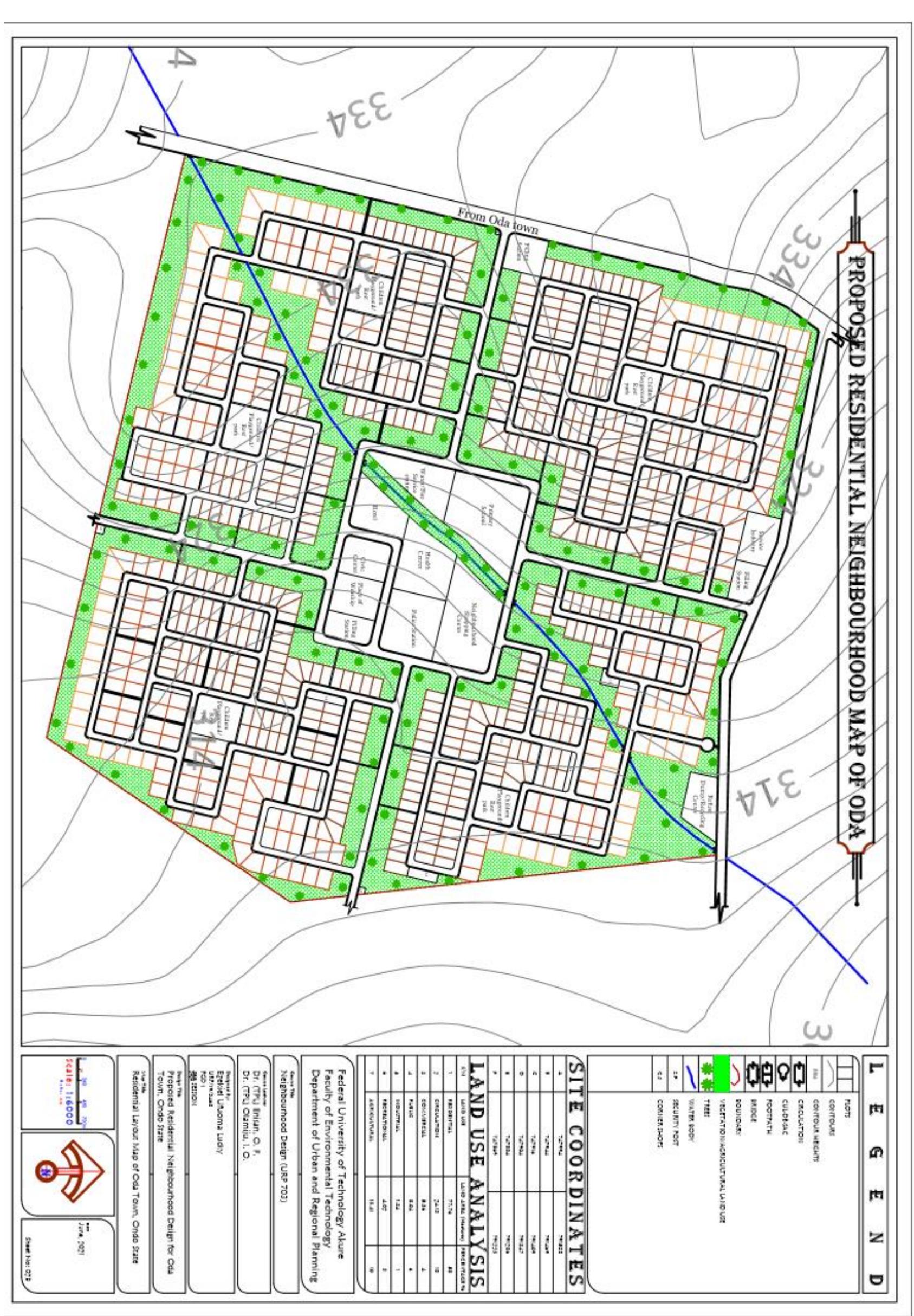 1: proposed residential layout plan for od: source: author’s