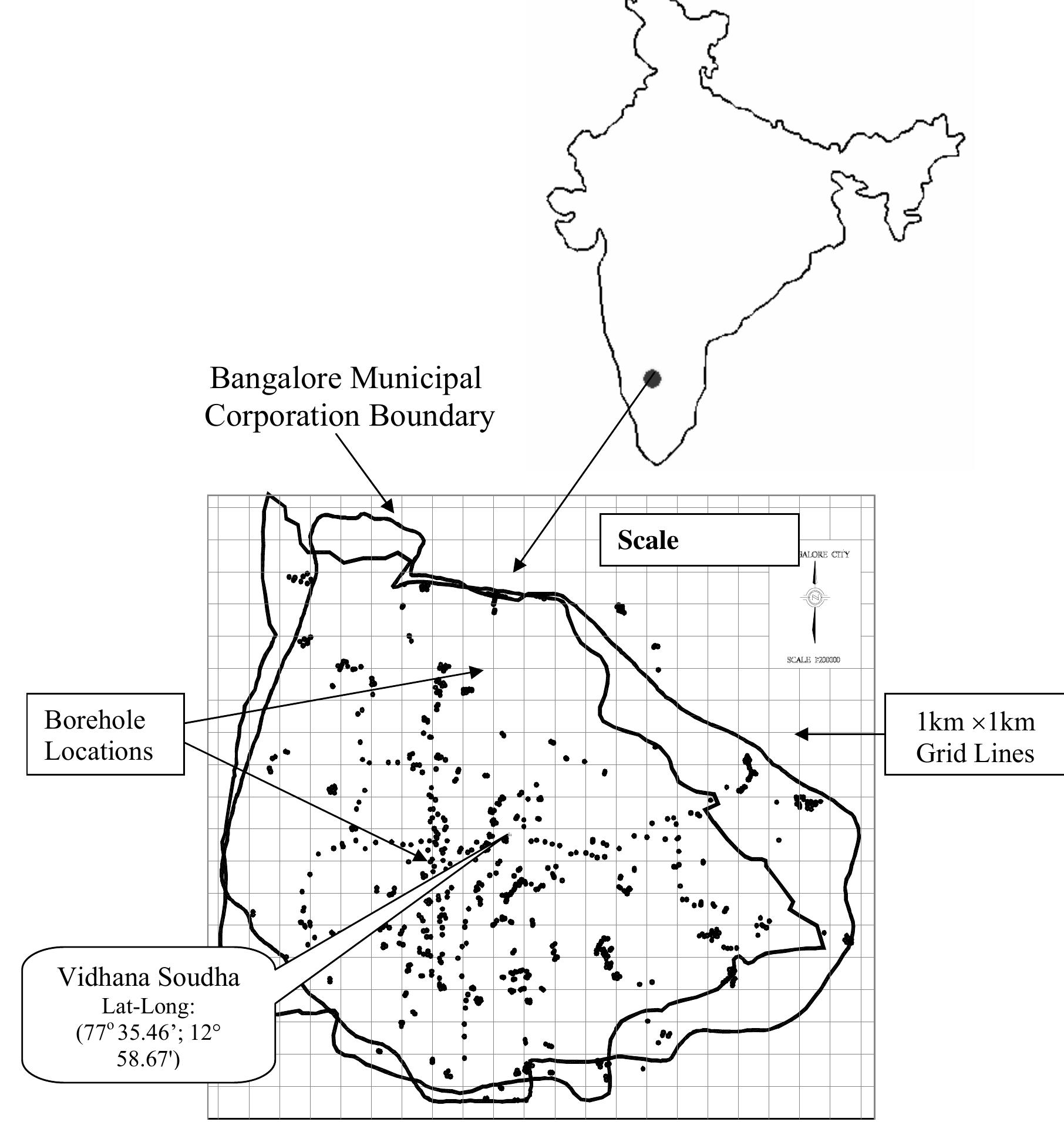 Study area with spt borehole locations (2007) have suggested