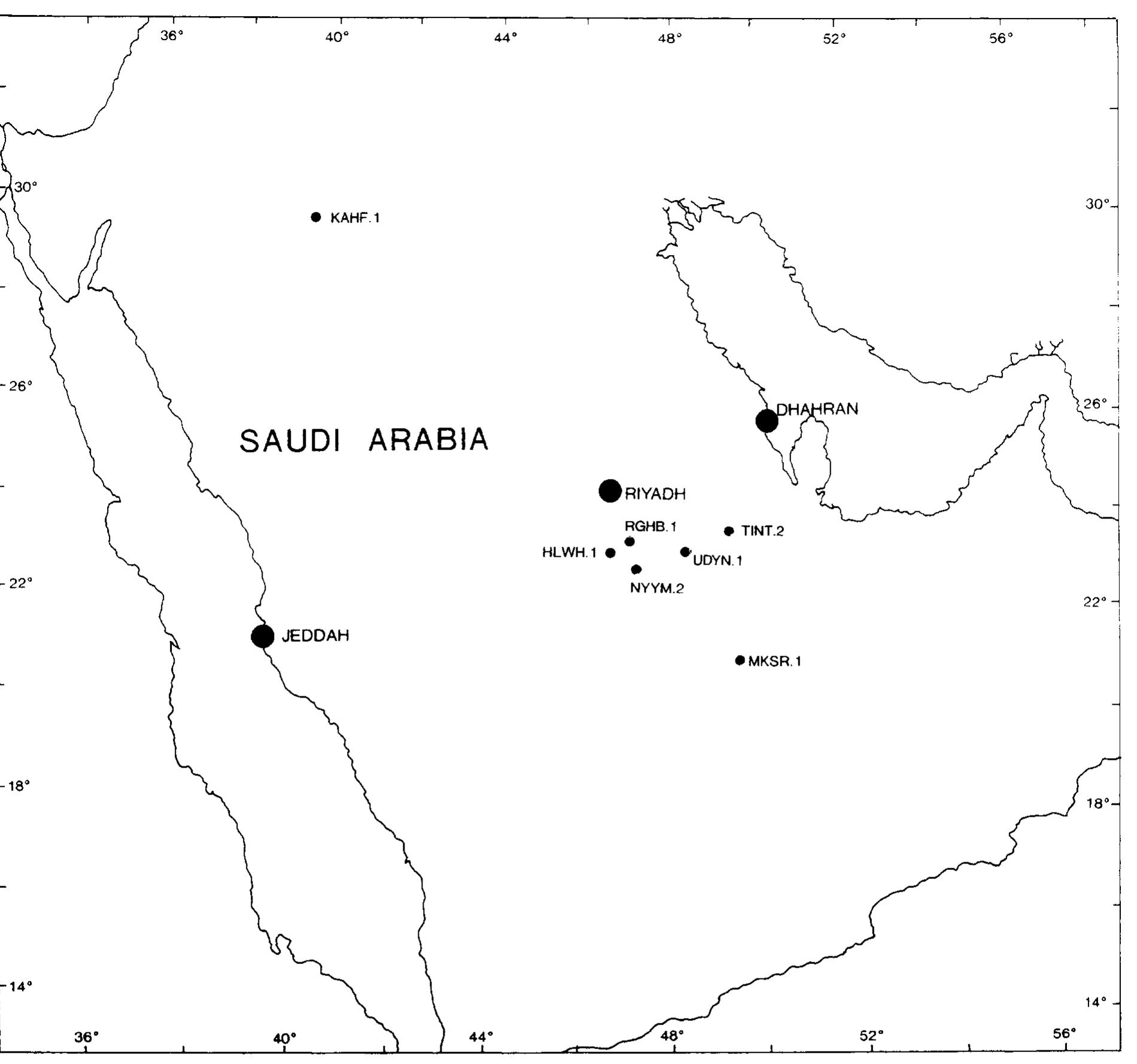 Sketch map of the arabian peninsula showing the location of