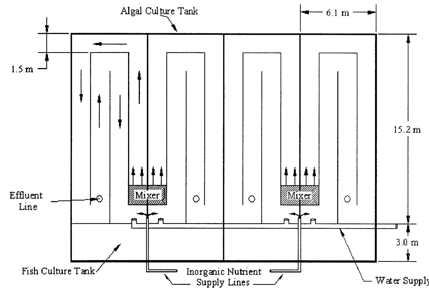 Schematic diagram of the partitioned aquaculture system at