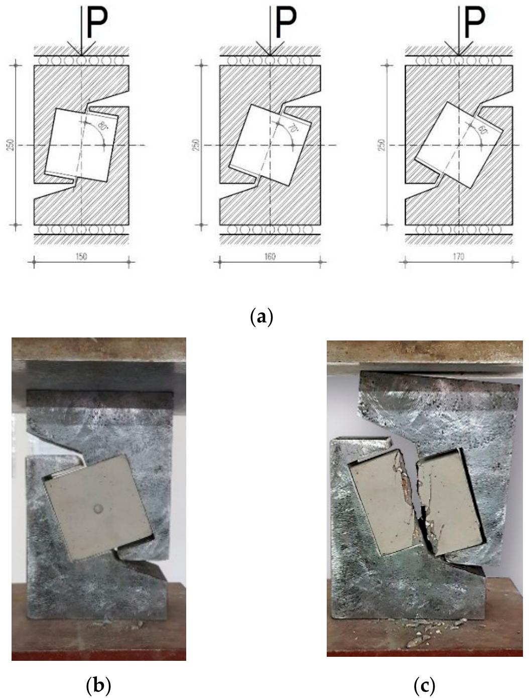 Experimental setup for shear strength testing: (a) schematic